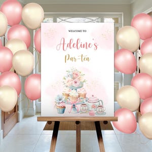 Editable Tea Party Sign Template, Floral Tea Party, High Tea, Tea Party ...