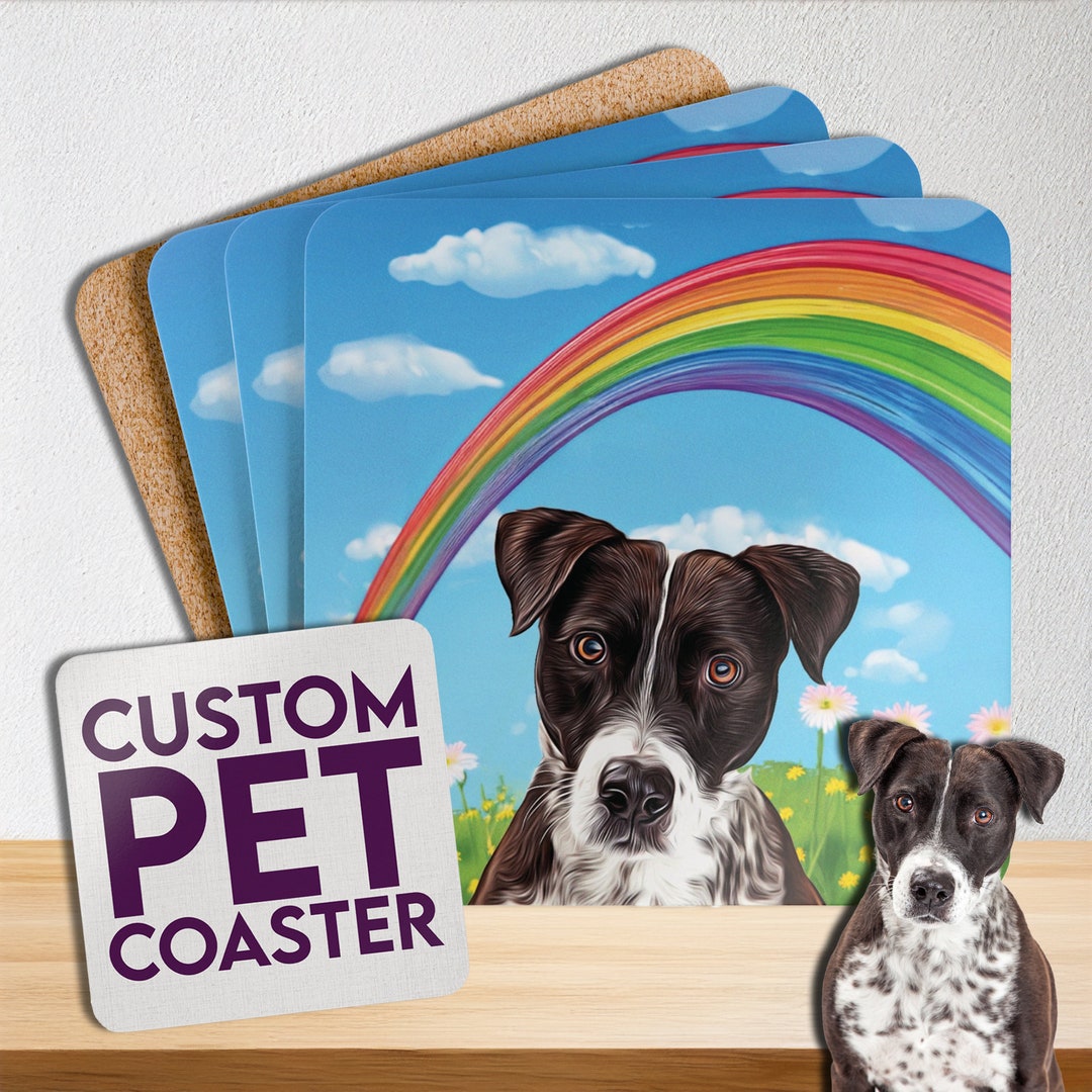 Custom Coasters Using Pet Photo Custom Cat Coaster Custom Dog Coaster ...