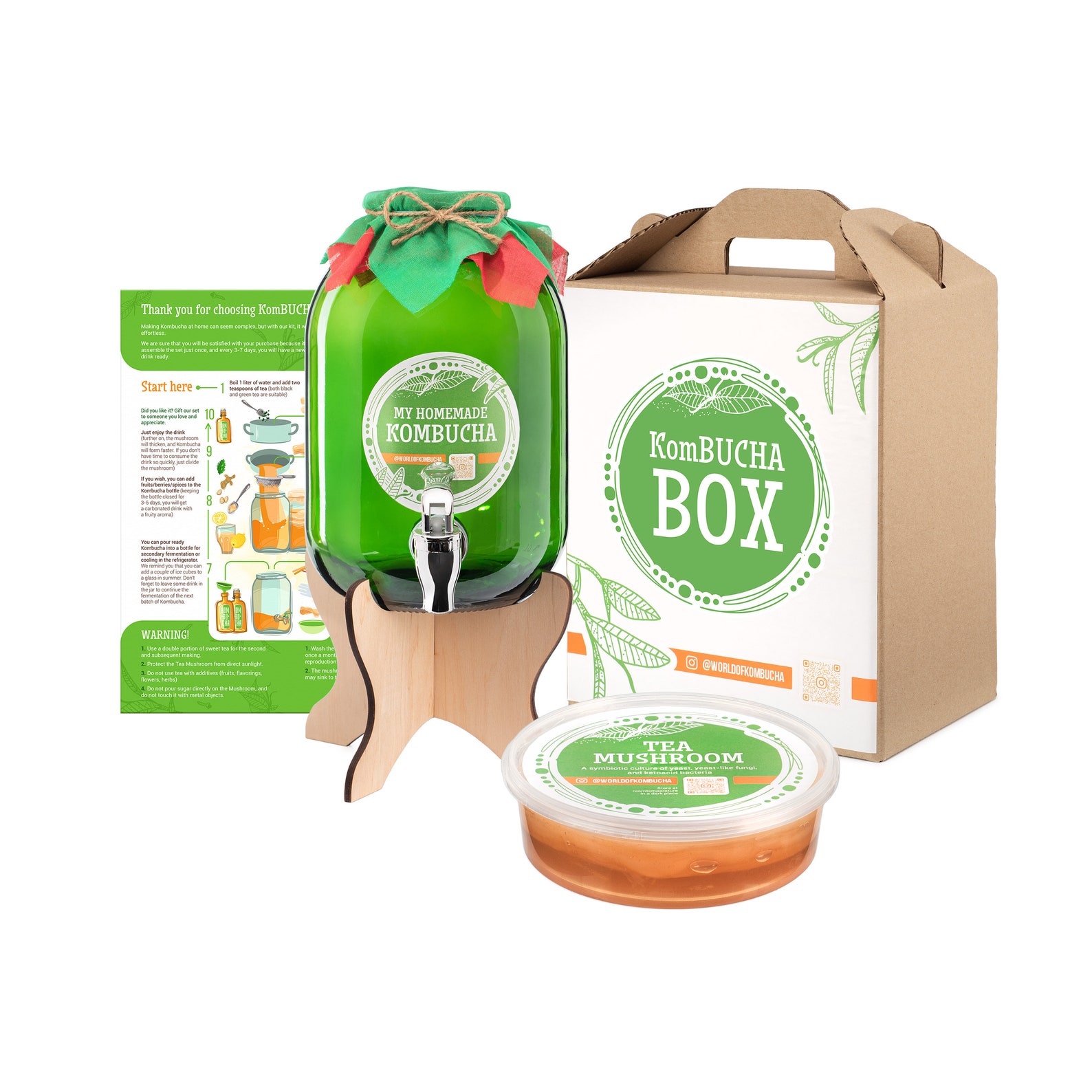 Handcrafted Scoby Starter Kit for Homemade Kombucha - Everything You ...