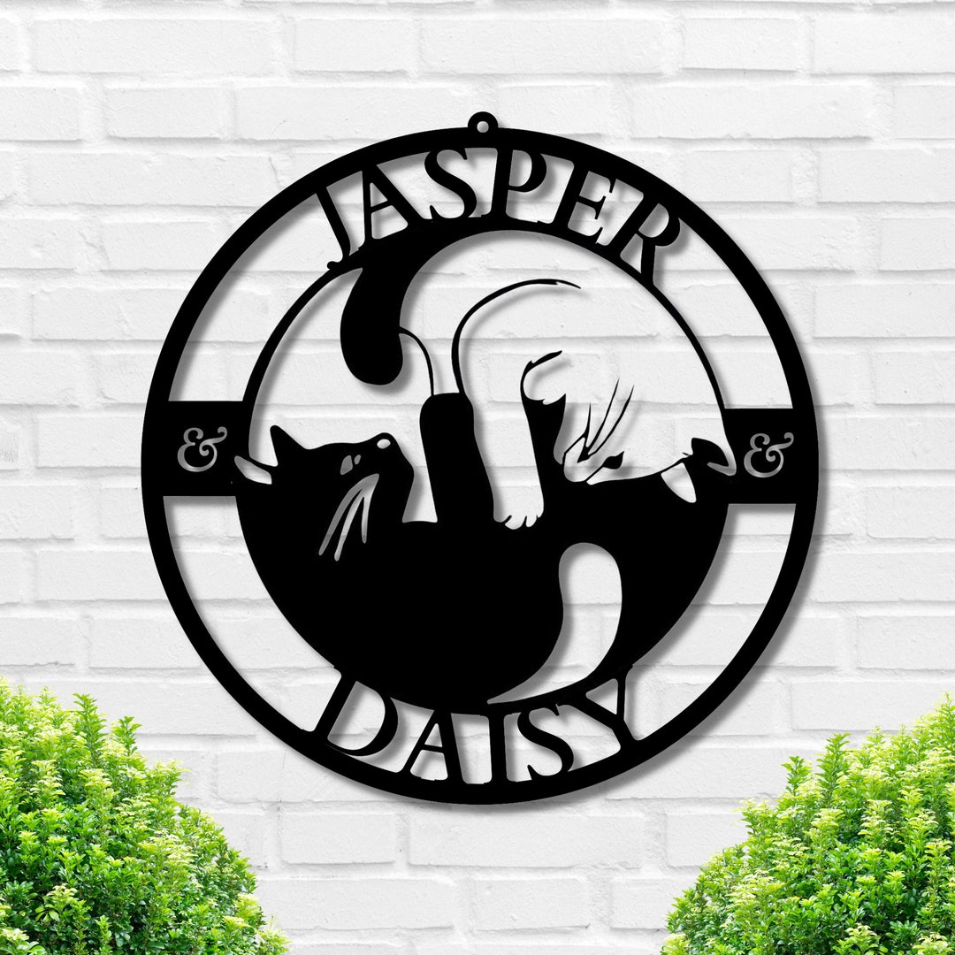 Custom Metal Cat Sign/cat Wall Art/cat Tower Decor/cat Owner Gift ...