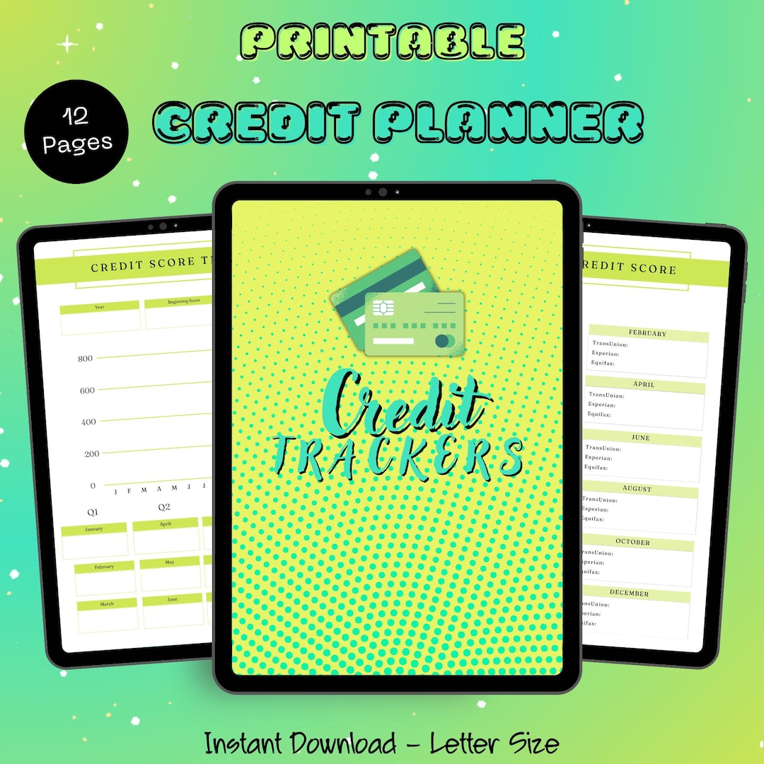 Printable Credit Planner | Budget Tracker | Credit Score Tracker | Debt ...