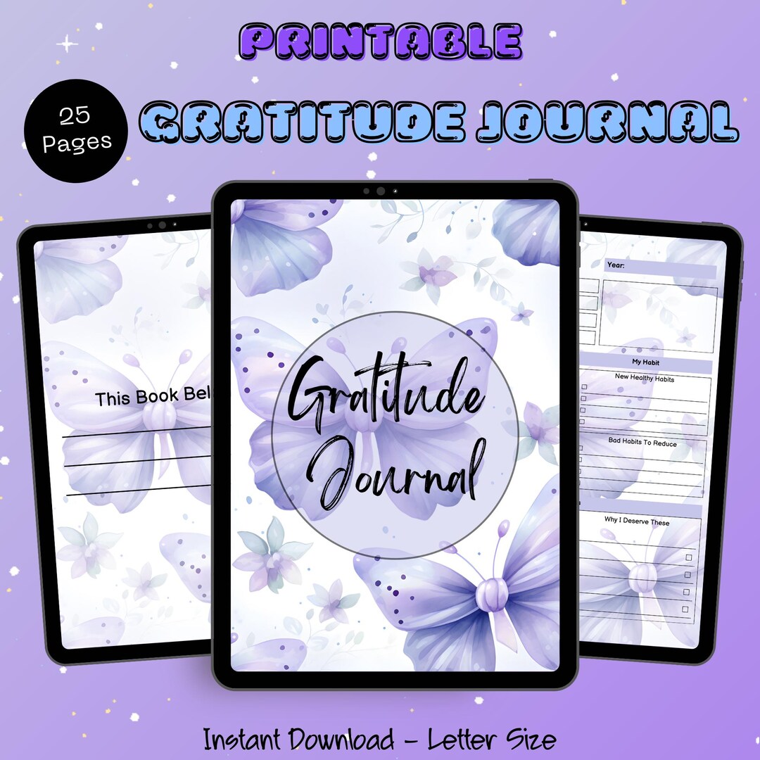 Gratitude Journal Printable | Daily Mindfulness | Positive Affirmations ...