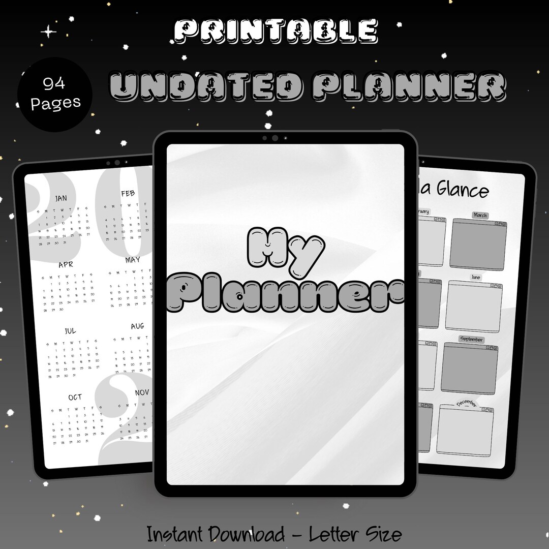 Undated Planner | Printable Planner | Digital Planner | Weekly Planner ...