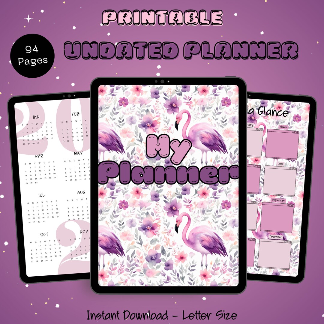 Undated Planner Printable Planner Digital Planner Weekly Planner Page ...
