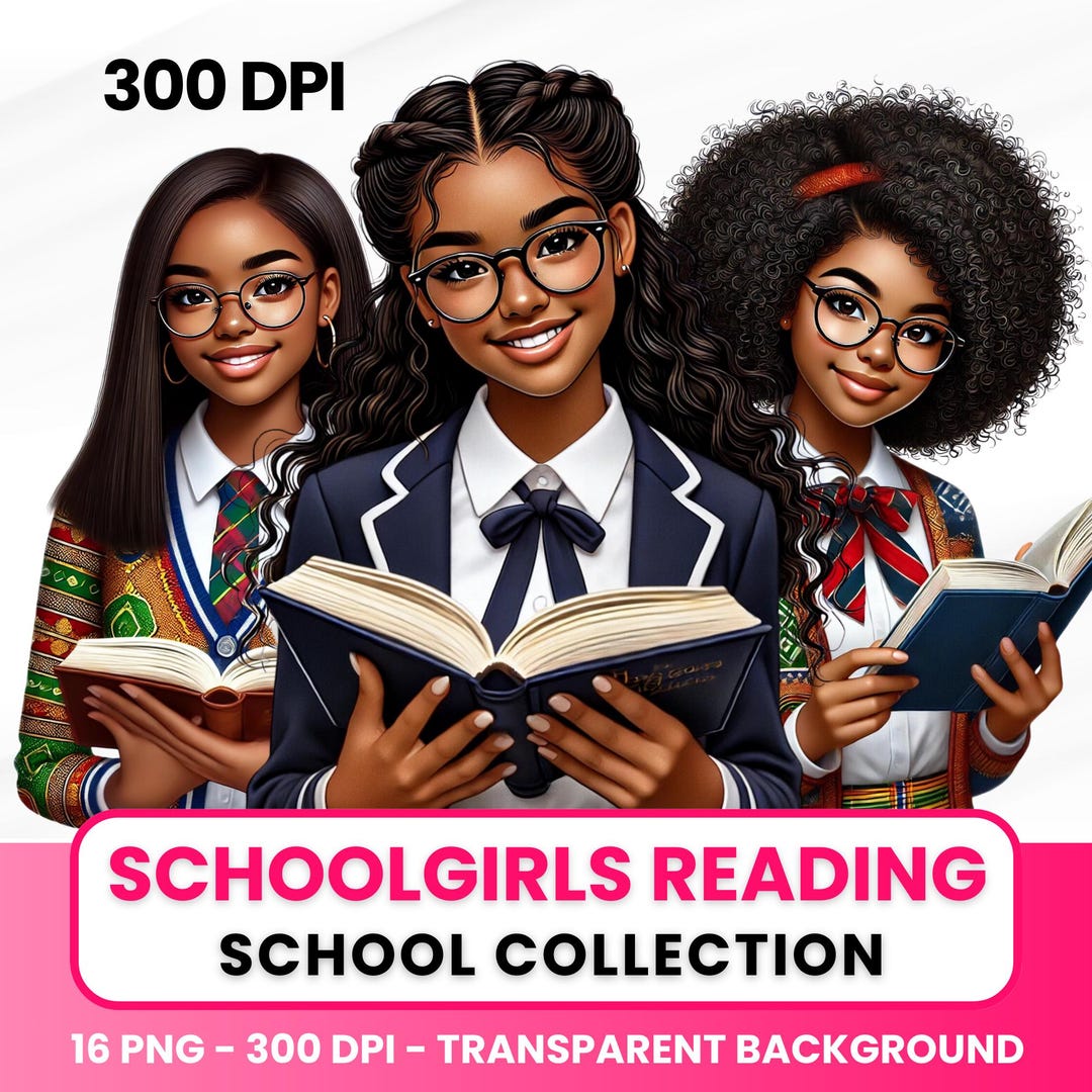 Book Lover Cliparts, School Clipart, Black Girl Clipart, Reading ...