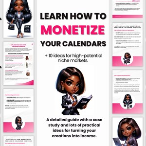 2024 Printable Editable Calendar Bundle Canva Template Frame Monthly ...