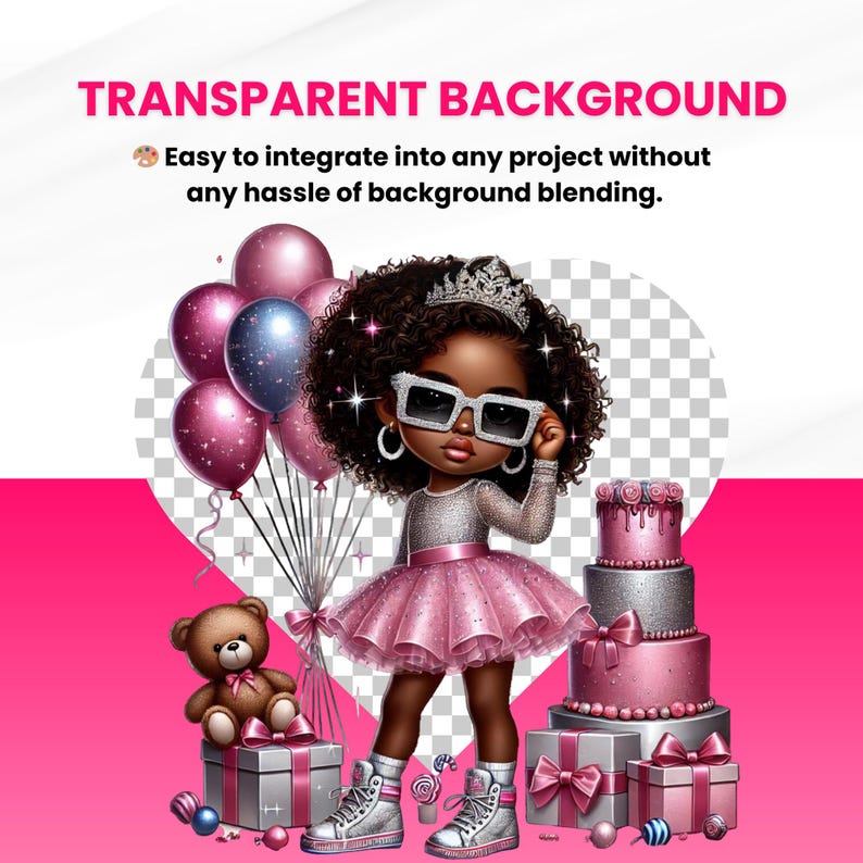 Black Birthday Girl PNG: Afro Princess Clipart (digital Download) - Etsy