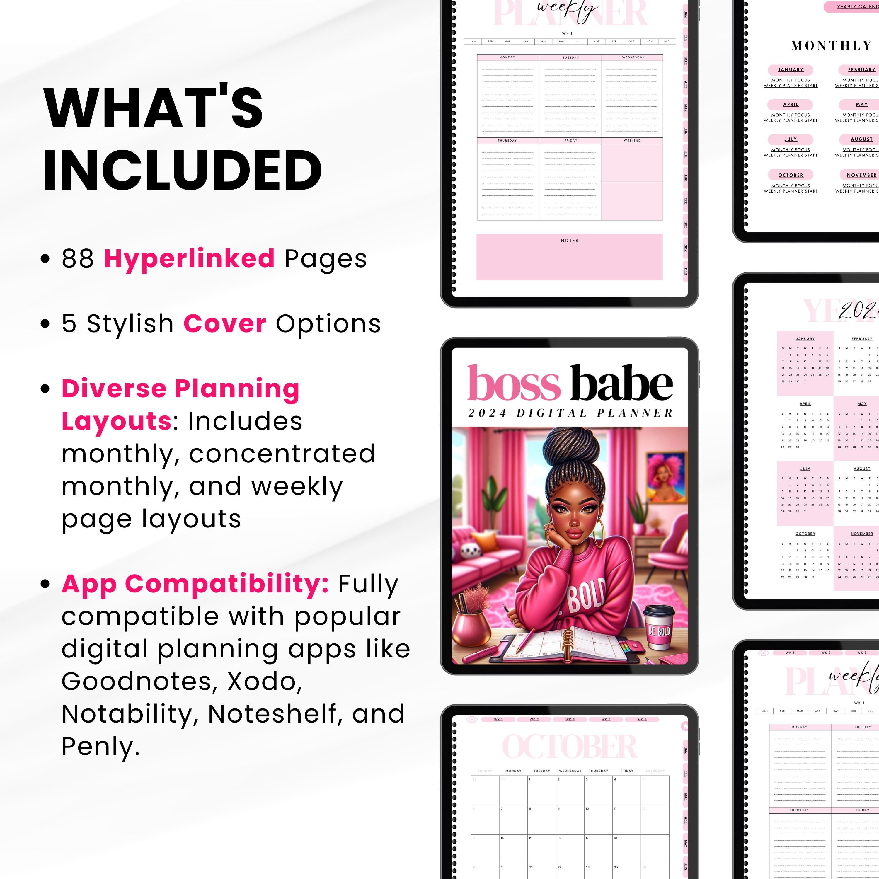 Boss Babe Digital Planner 2024-2025: PLR Customizable Canva Template - Etsy