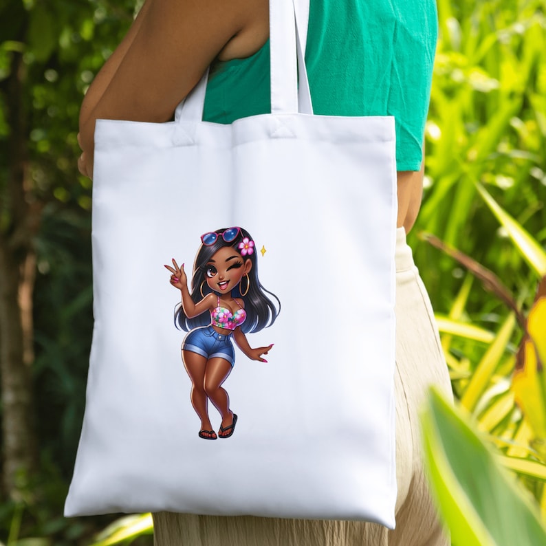 Summer Black Girl Chibi Clipart: Afro Women PNG (digital Download) - Etsy