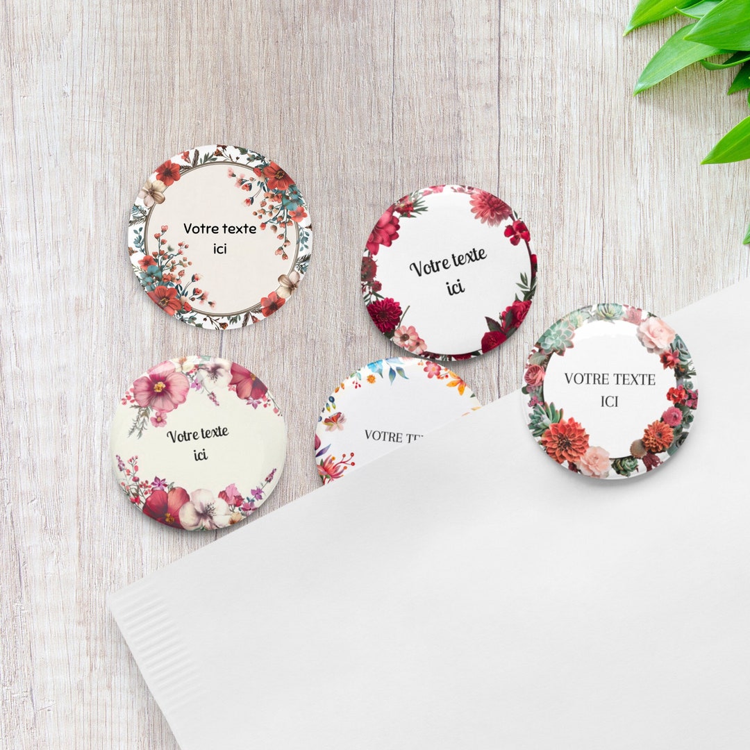 Personalized Badges With Text, Personalized Pins, Ideal for Weddings ...
