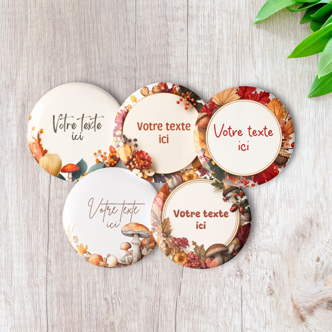 Personalized Badges/pins With Photos or Text Size 5.8 Cm, Gift Ideas ...