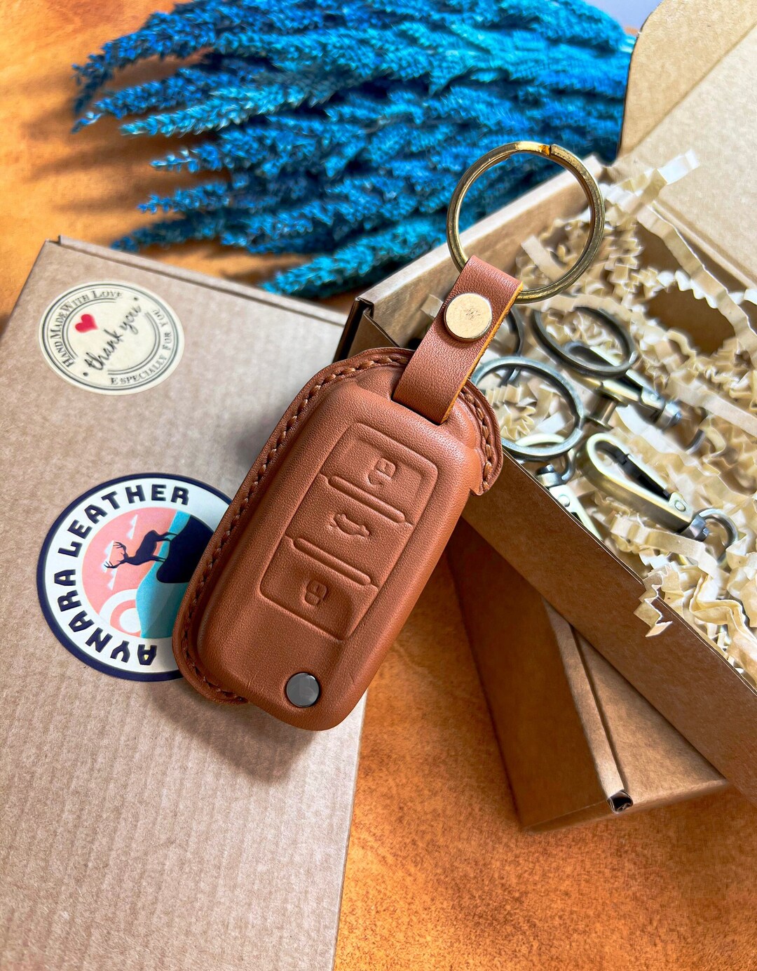 SKODA Octavia Fabia Rapid Superb Leather Key Fob Case, VW Seat Key Fob ...