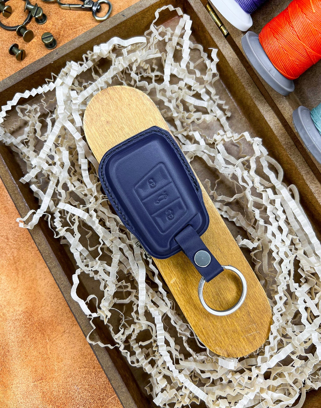 VOLKSWAGEN Golf Polo MK Leather Key Fob Case, VW Seat Key Fob Cover ...