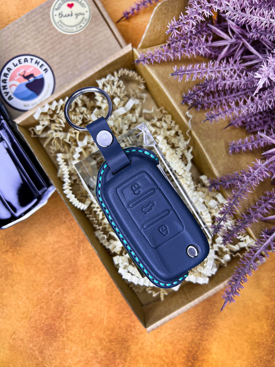 VOLKSWAGEN Passat Jetta Tiguan Leather Key Fob Case, VW Seat Key Fob ...