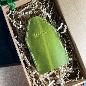 Slim Leather Key Organizer With Pull Strap, Handmade Pocket Leather Key ...