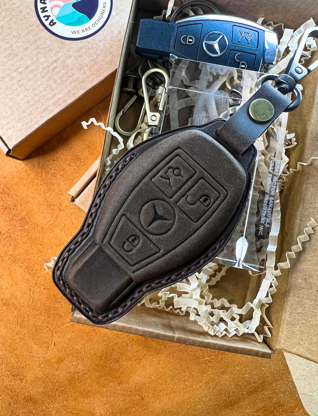 Mercedes Benz Leather Key Fob Case, Key Fob Cover, Personalized Key Fob ...
