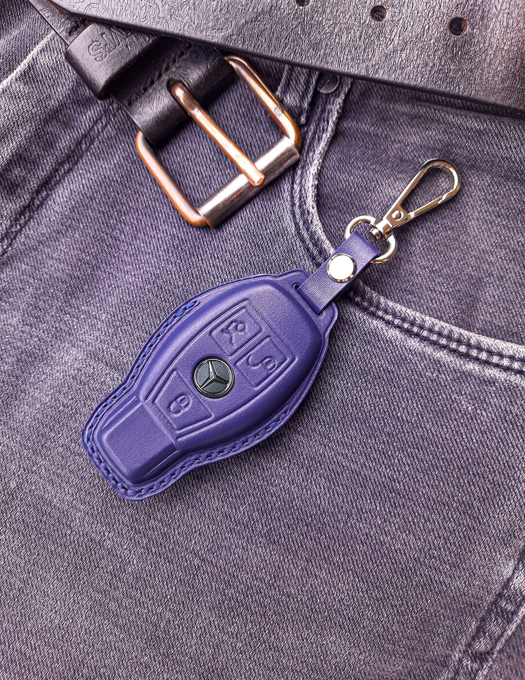Mercedes Benz Leather Key Fob Case, Key Fob Cover, Personalized Key Fob ...