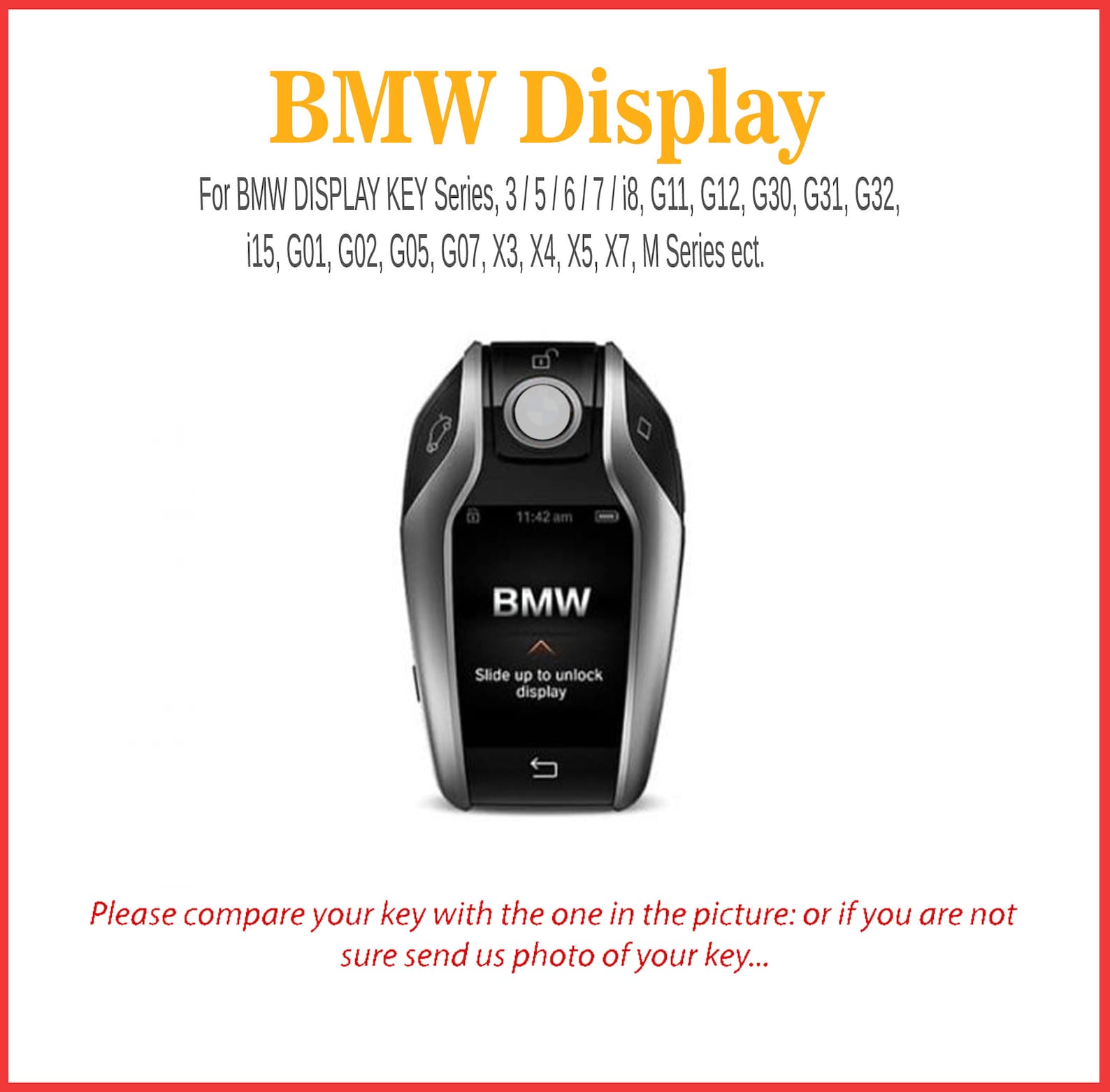 BMW Display Touchscreen LCD Led-i8 M X G Leather Key Case, Car Key Fob ...