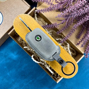 SKODA Octavia Fabia Rapid Superb Leather Key Fob Case, VW Seat Key Fob ...