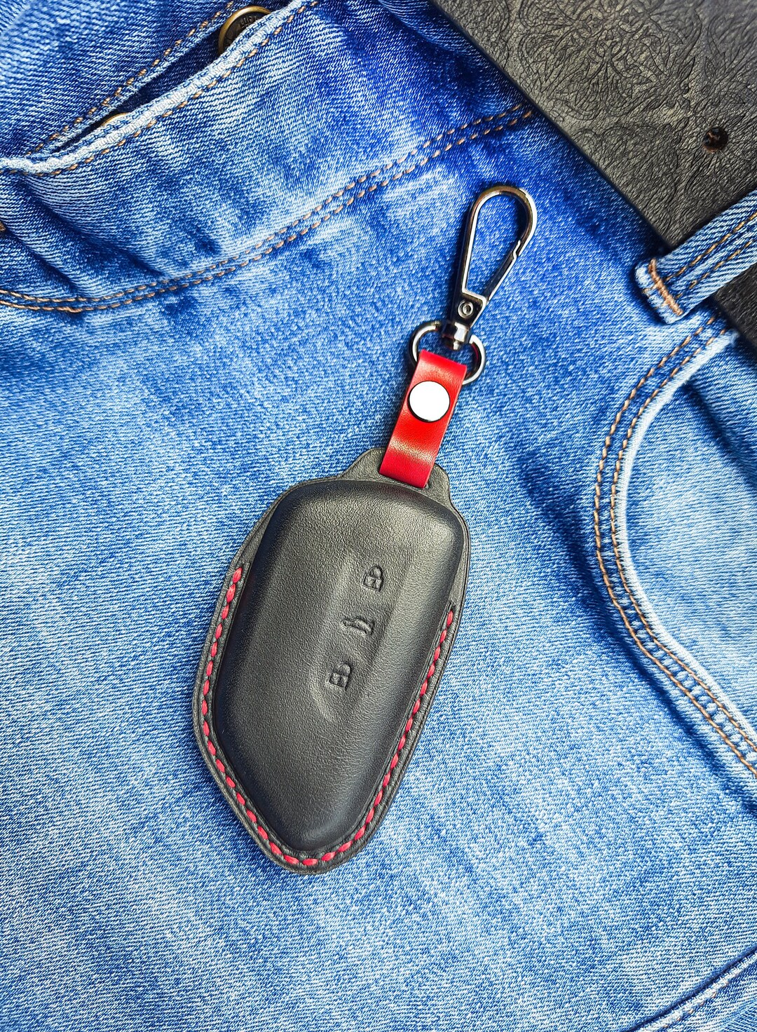New VOLKSWAGEN Golf Polo MK Leather Key Fob Case, VW Seat Key Fob Cover ...