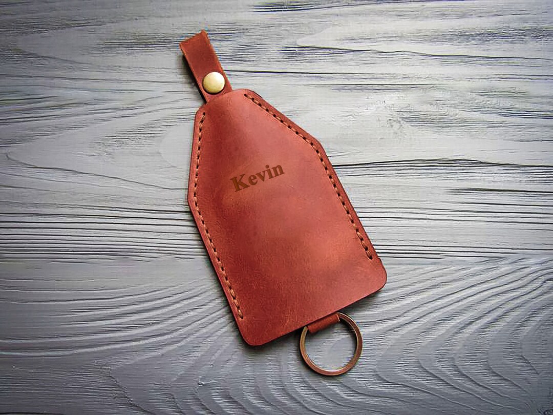 Slim Leather Key Organizer With Pull Strap, Handmade Pocket Leather Key ...