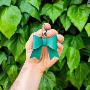 Nappa Leather Mini Bow Keychain, Personalized Lovely Bow Keyring, Bag ...