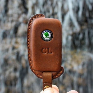 SKODA Octavia Fabia Rapid Superb Leather Key Fob Case, VW Seat Key Fob ...
