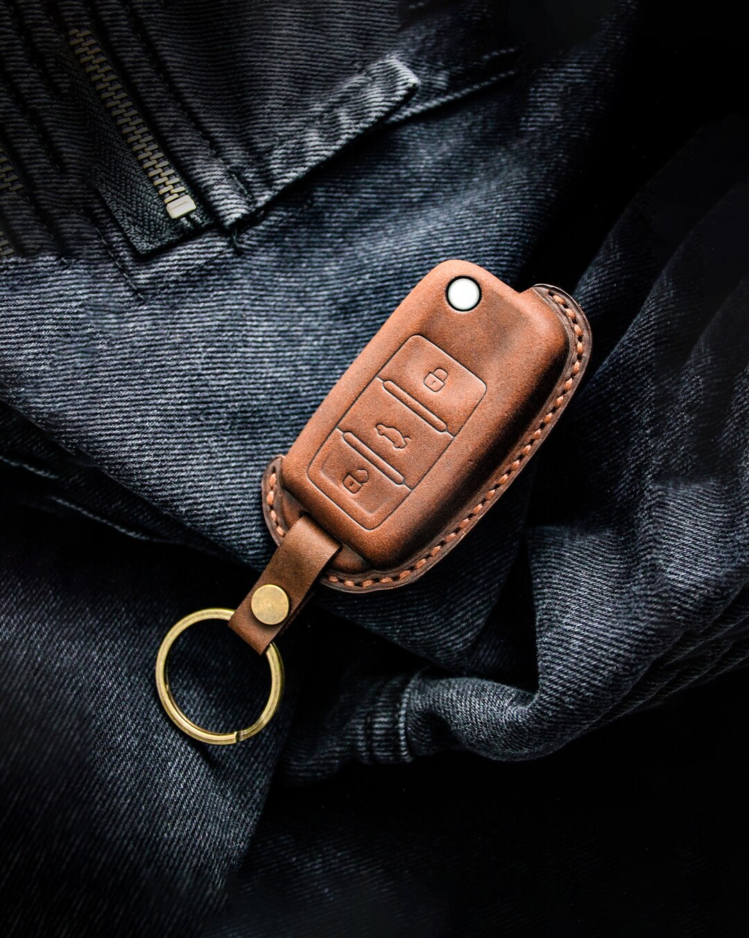 SEAT Key Fob Cover Leon Ibiza Ateca VW, SKODA Leather Key Fob Case ...