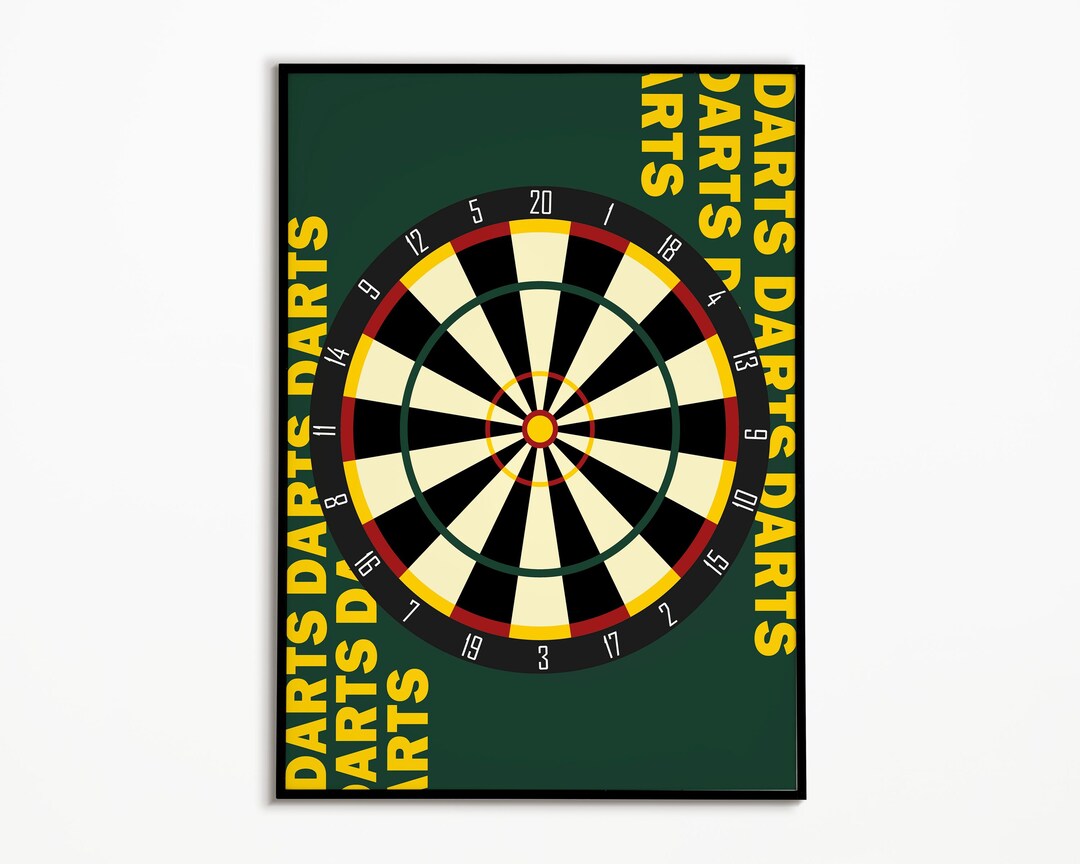 Dartboard Poster Print | Darts Typography Lettering Design | Aesthetic ...
