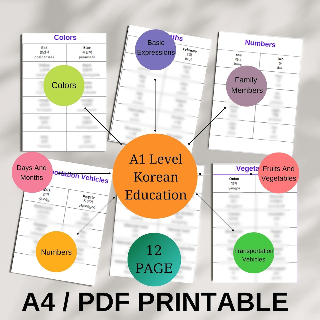 Korean Language Learning Workbook | Printable Worksheets Template ...