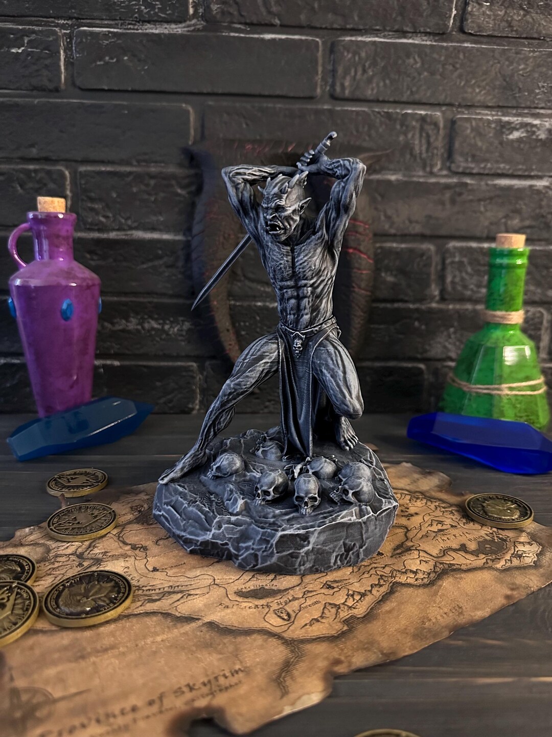 Skyrim Malacath Figurine, Daedric Prince Malak Statue, the Elder ...