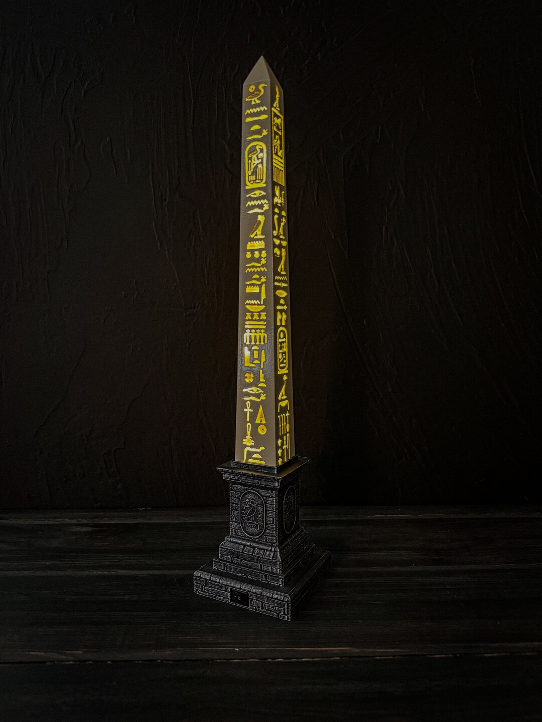 Egyptian Night Light, Egyptian Obelisk With Hieroglyphs, LED Table Lamp ...