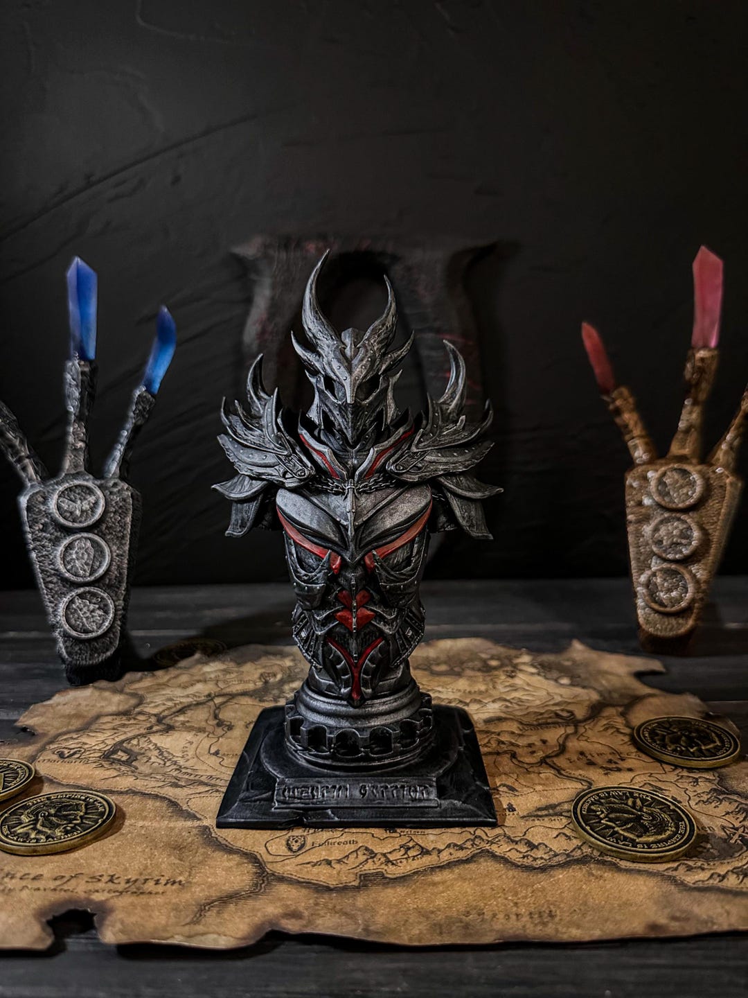 Daedric Armor Bust, Skyrim Inspired, the Elder Scrolls Statue - Etsy
