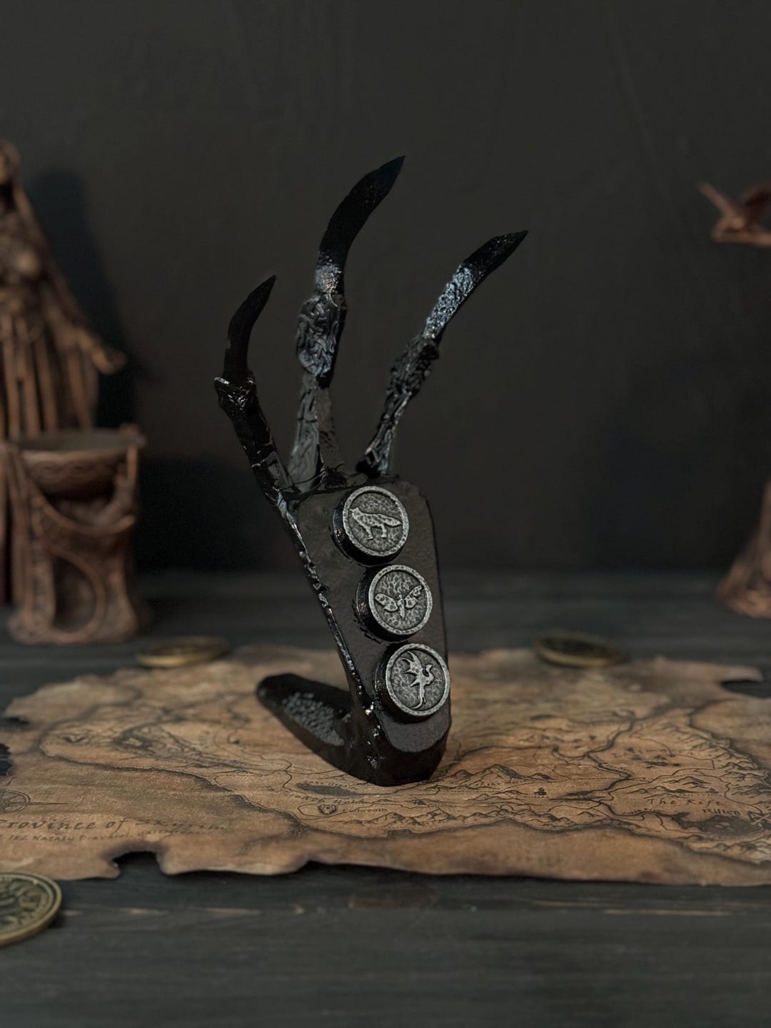 Skyrim Ebony Dragon Claw, Artifact, Inspired by Skyrim, Home and Office Decoration, Skyrim ...