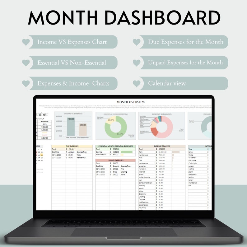 Expenses Tracker Google Sheets Printable Template Spreadsheet Business ...