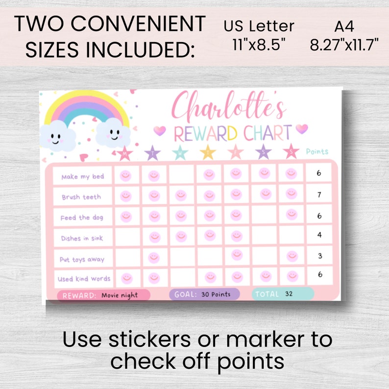 Customizable Chore Chart for Kids Printable ADHD Chore Chart Kids ...