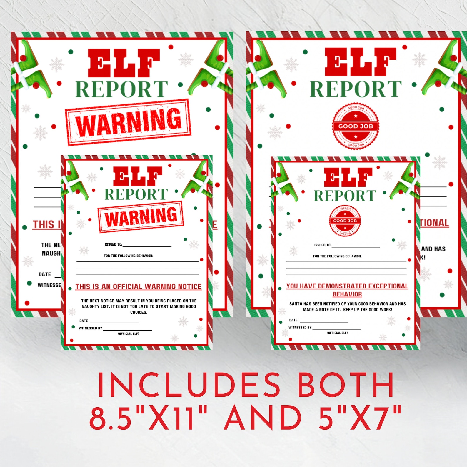 Editable Elf Report Card Printable | Elf Reports | Christmas Elf Report ...