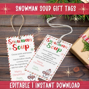 Snowman Soup | Hot Cocoa Printable | School Treat | Classroom Holiday ...