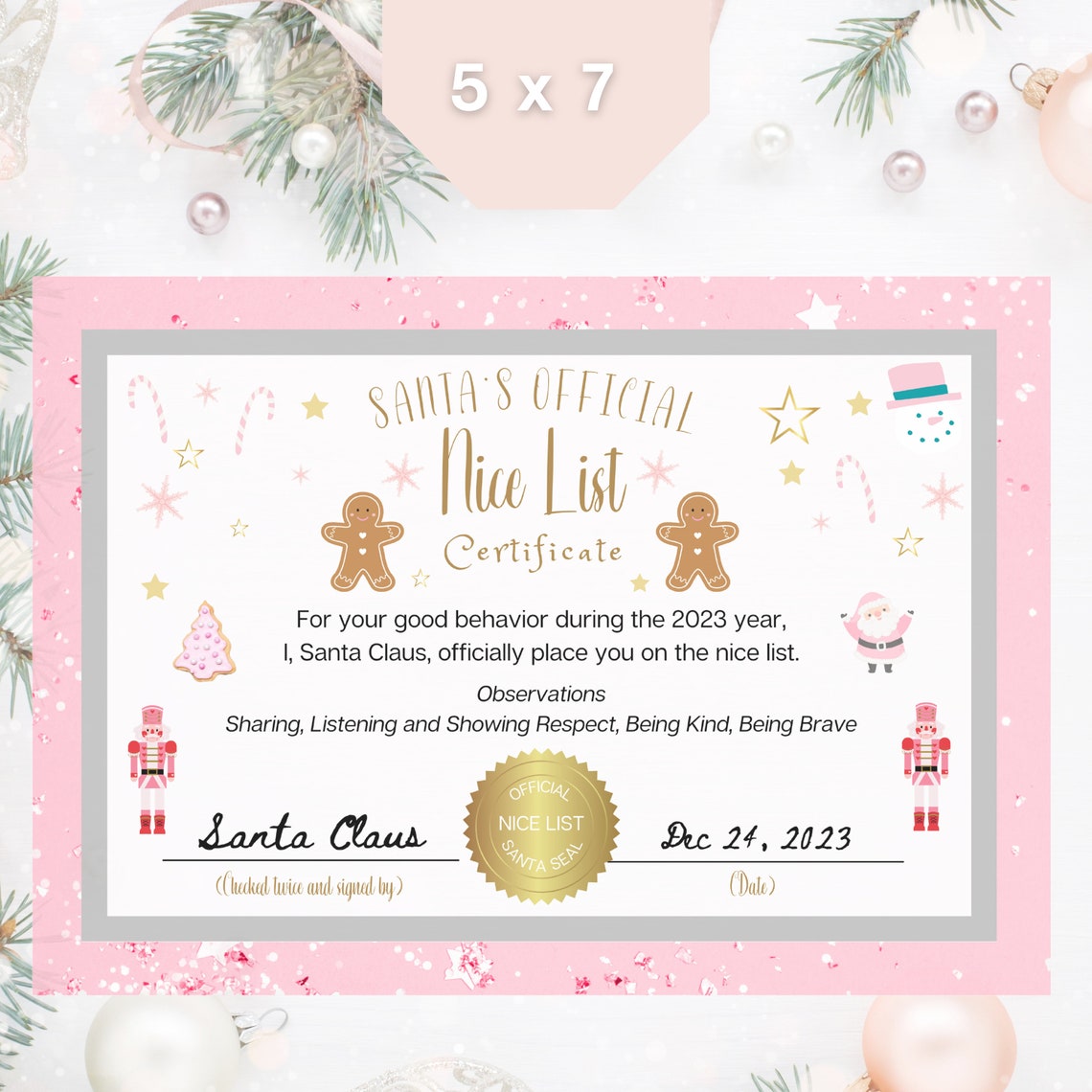 Letter From Santa | Pink Santa | Printable Santa Letter | Santa Claus ...