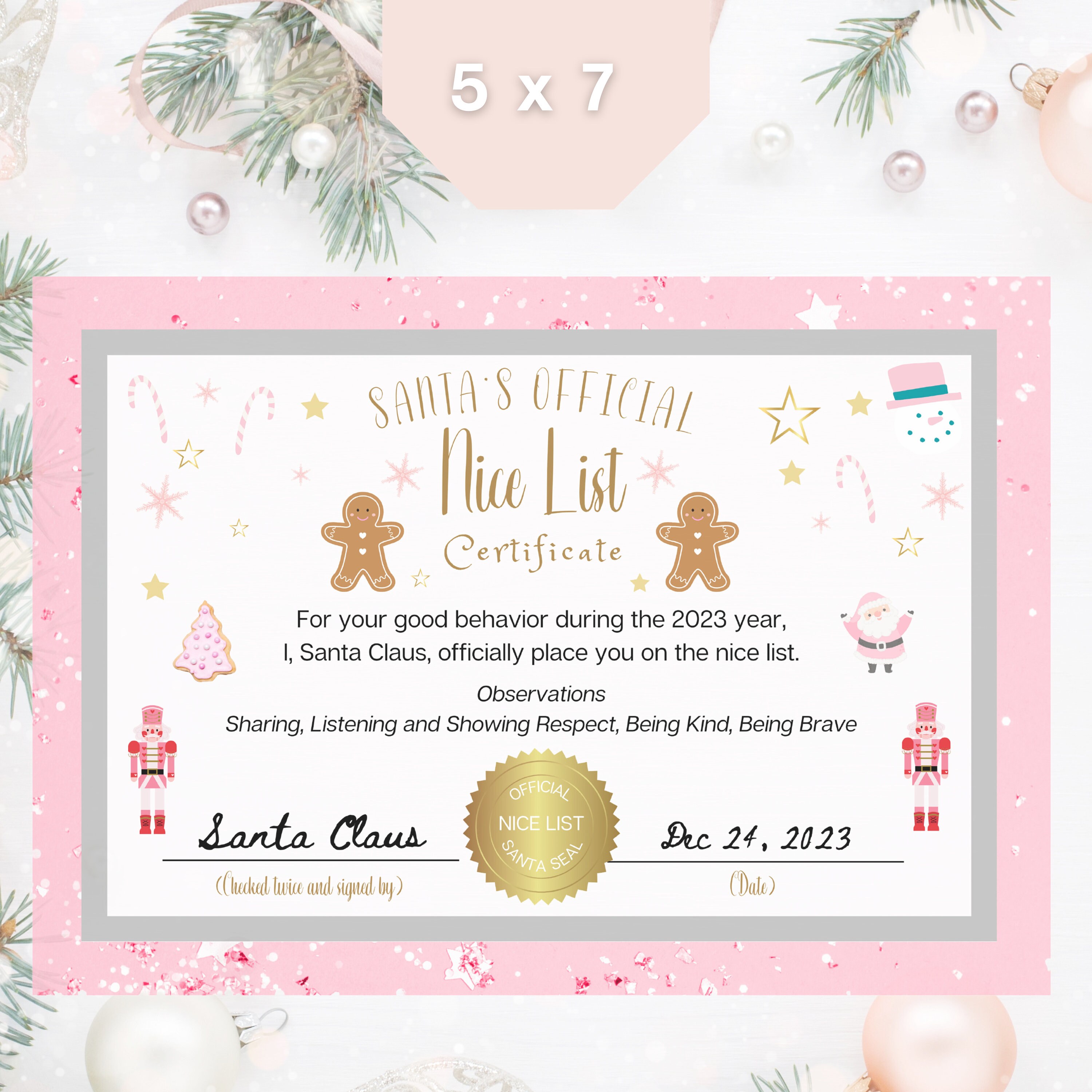 Letter From Santa | Pink Santa | Printable Santa Letter | Santa Claus ...