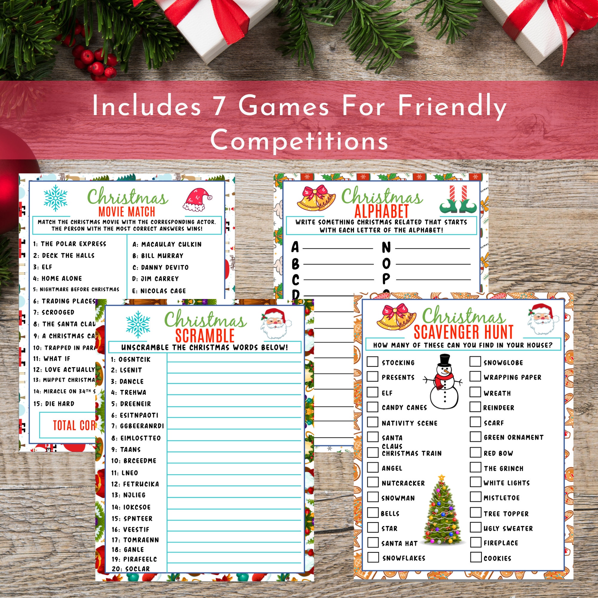 Christmas Activity Book | Family Christmas Games | Christmas Printable ...