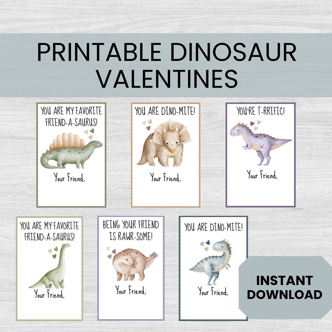Kid Dinosaur Classroom Valentine | Valentines Cards Kids Classrooms ...