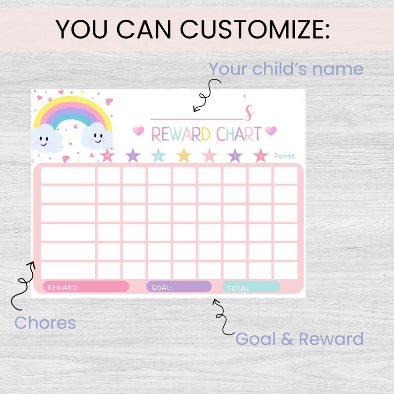Chore Chart for Kids Printable ADHD Chore Chart Kids Reward Chart ...
