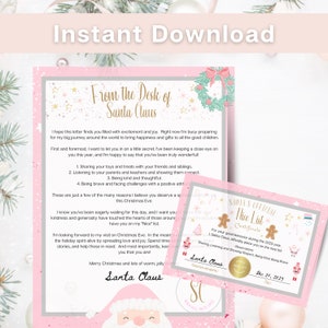 Letter From Santa | Pink Santa | Printable Santa Letter | Santa Claus ...
