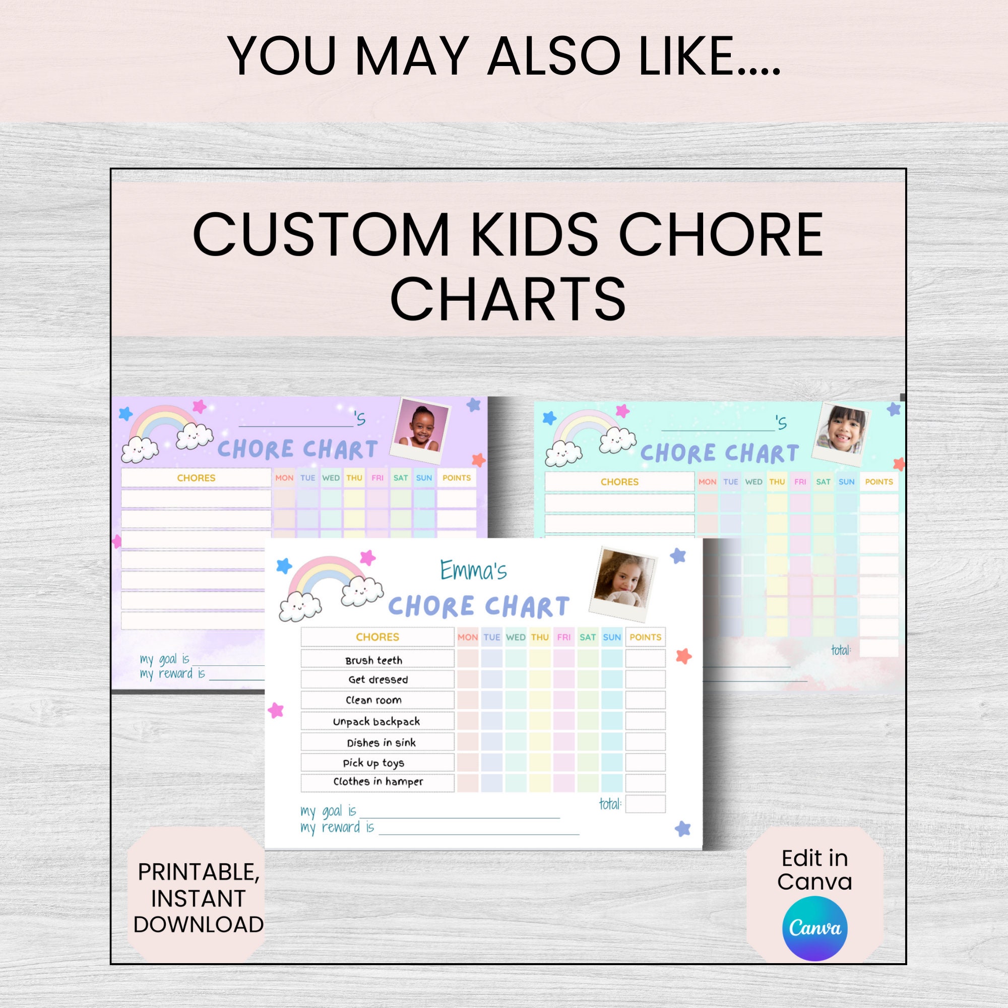 Printable Chore Chart for Kids ADHD Kids Reward Chart Toddler Reward ...