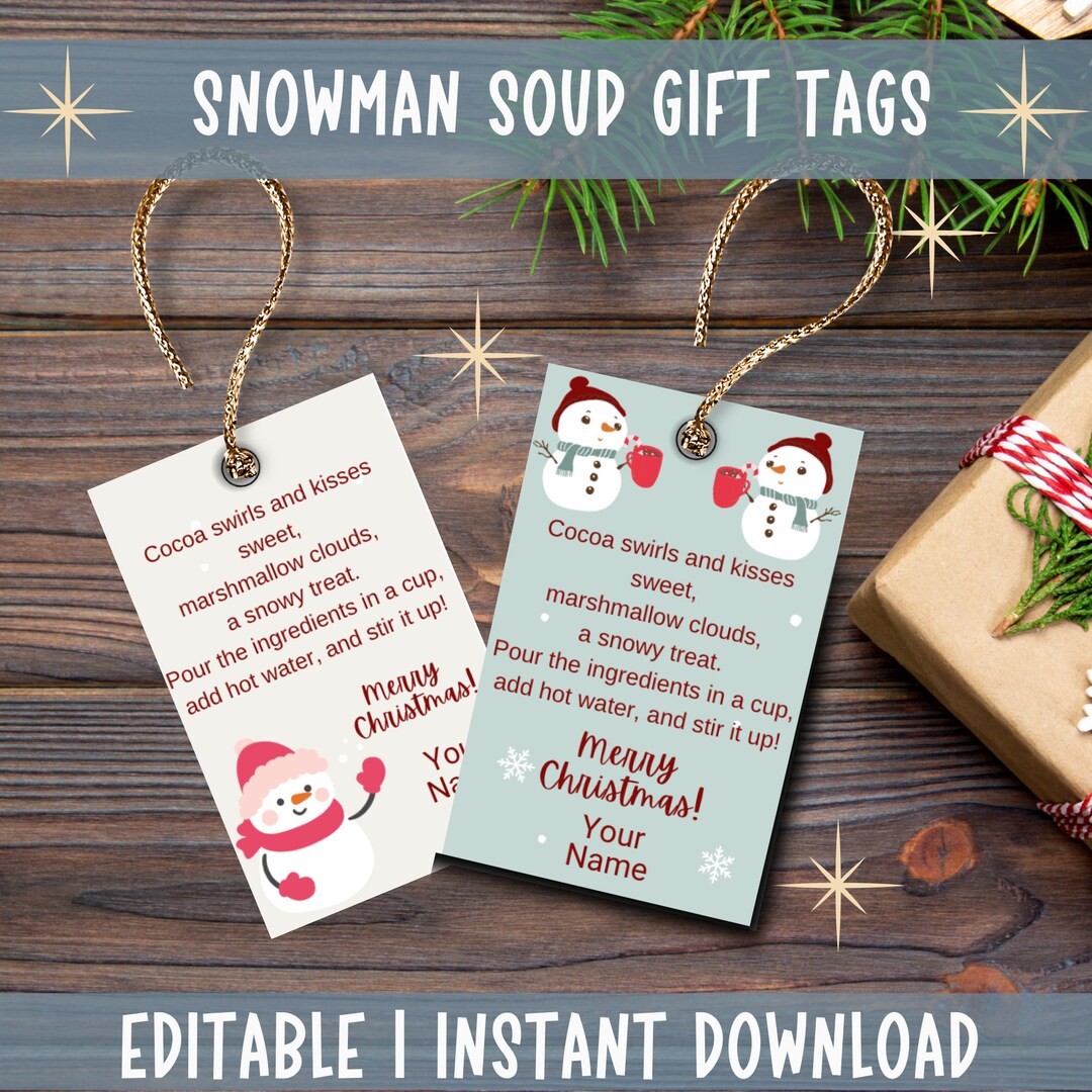 Snowman Soup | Hot Cocoa Printable | School Treat | Classroom Holiday ...