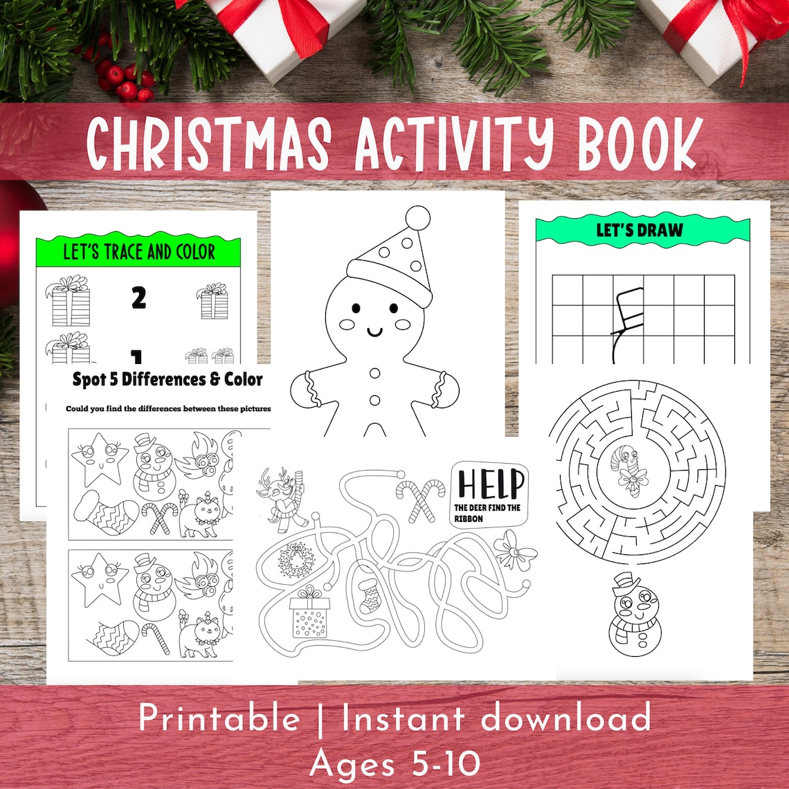 Printable Christmas Activity Book | Christmas Printable | Printable ...