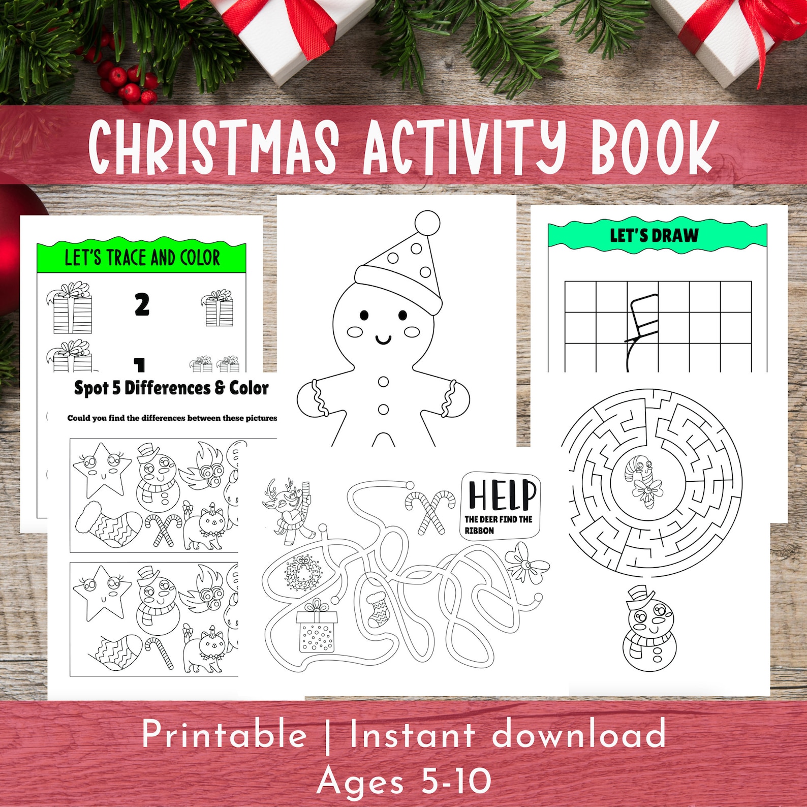 Printable Christmas Activity Book | Christmas Printable | Printable ...