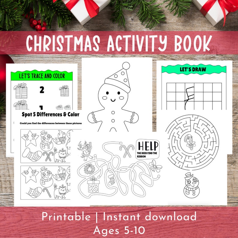 Printable Christmas Activity Book | Christmas Printable | Printable ...