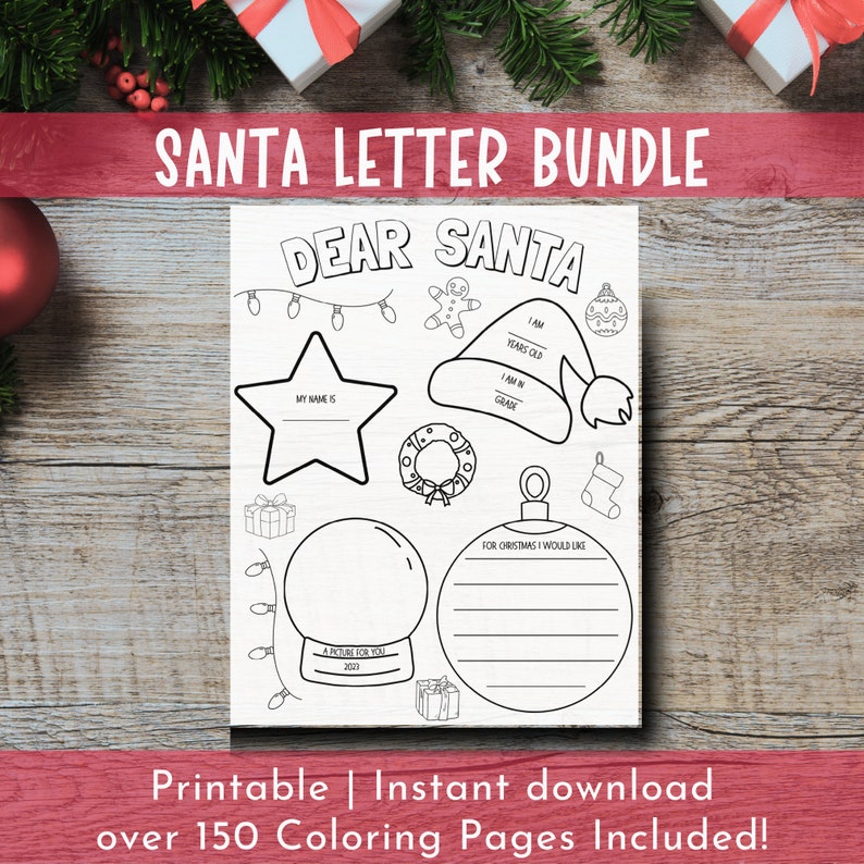 Printable Letter to Santa | Activity Book | Christmas Santa Download ...